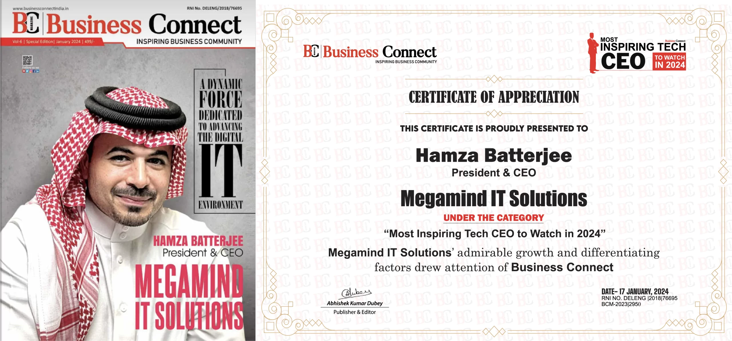 Most Inspiring Tech CEO to Watch in 2024 - Megamind IT Solutions